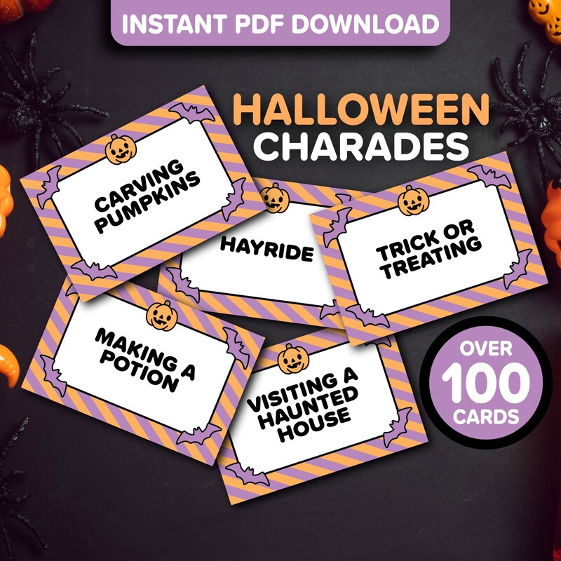 Halloween Charades Games - Etsy
