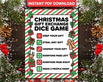 Christmas Candy Dice Game Printable | Holiday Game Digital Download ...