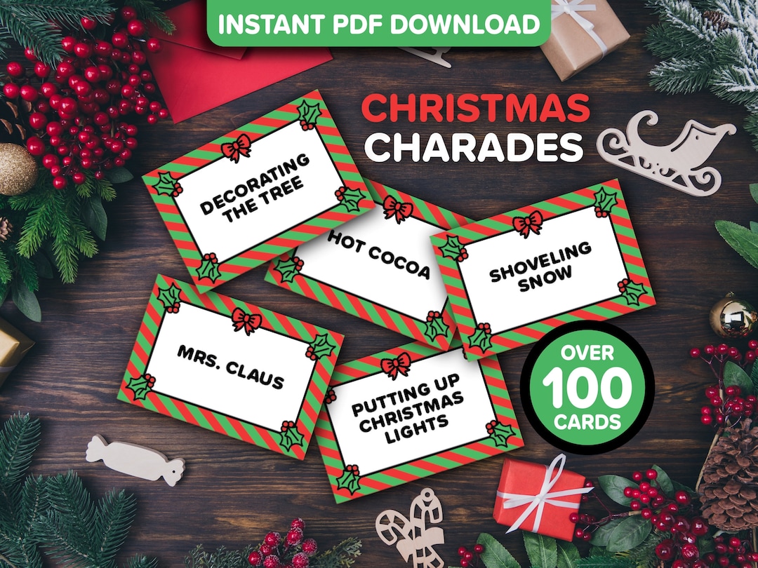 Christmas Charades Game Printable | 112 Christmas Charades Cards ...