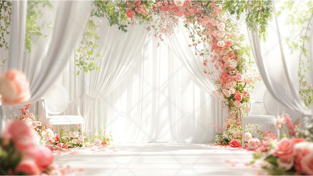 Virtual Back Grounds for Zoom Meetings Bridal Wedding Photo Background ...