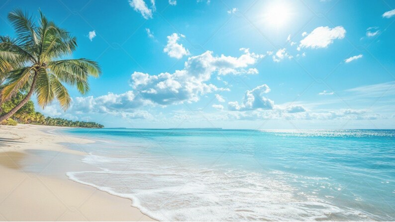 Zoom Background Home Office Backdrop Ocean View Summer Beach Background ...