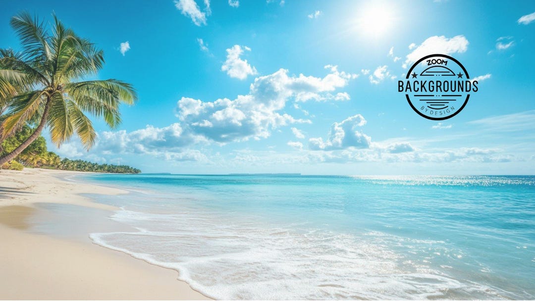 Zoom Background Home Office Backdrop Ocean View Summer Beach Background ...