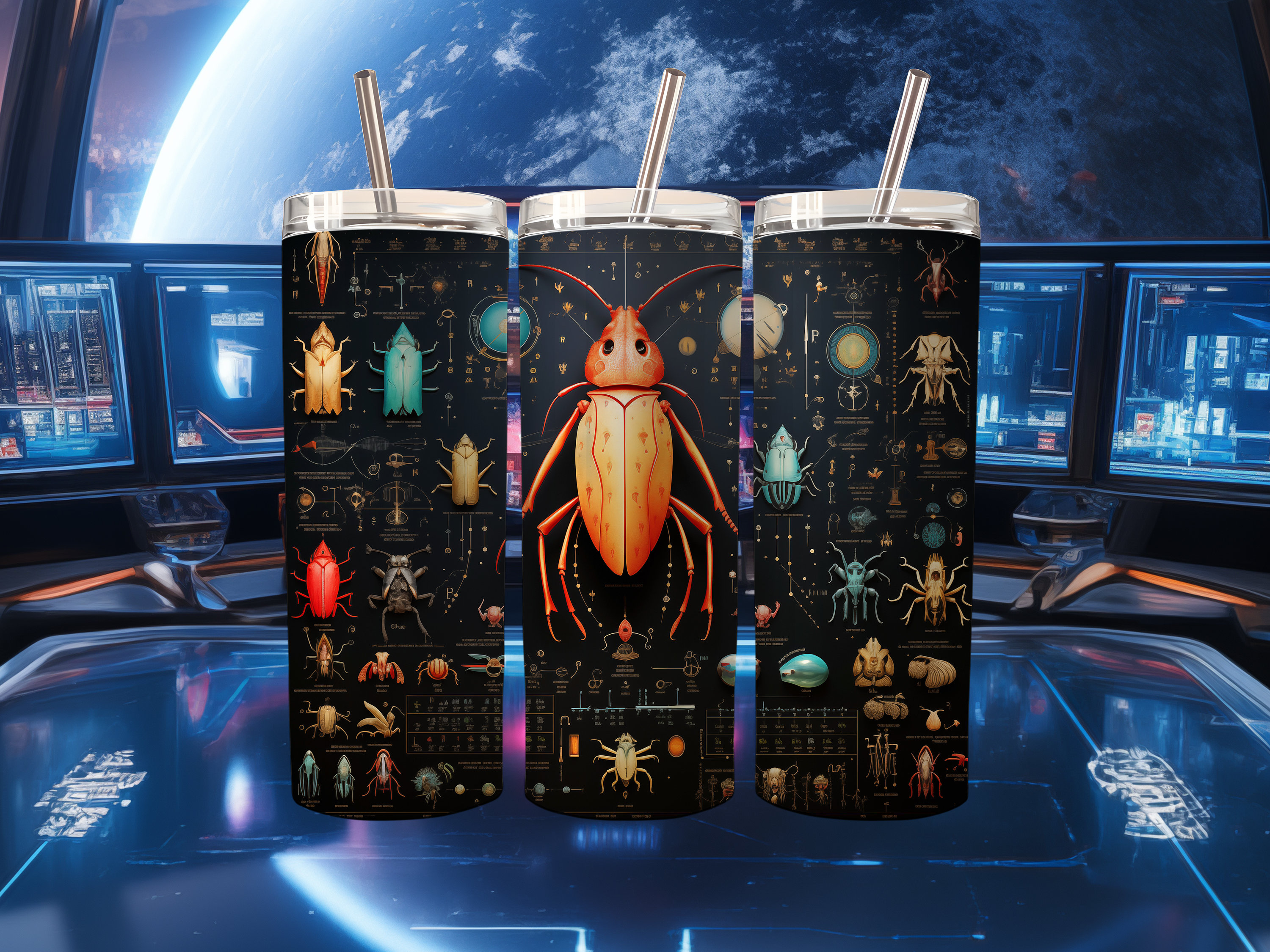 Creepy Alien Bugs, Insect Chart 5, 20 Oz Skinny Tumbler Sublimation ...