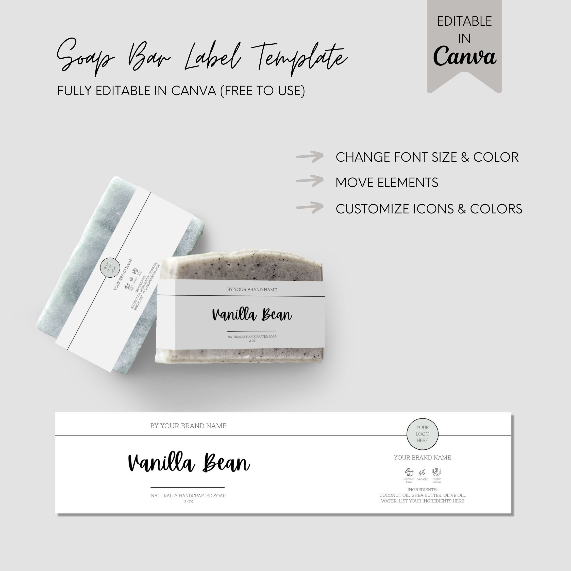 Minimal Soap Label Template Minimalist Soap Bar Label Canva Printable ...