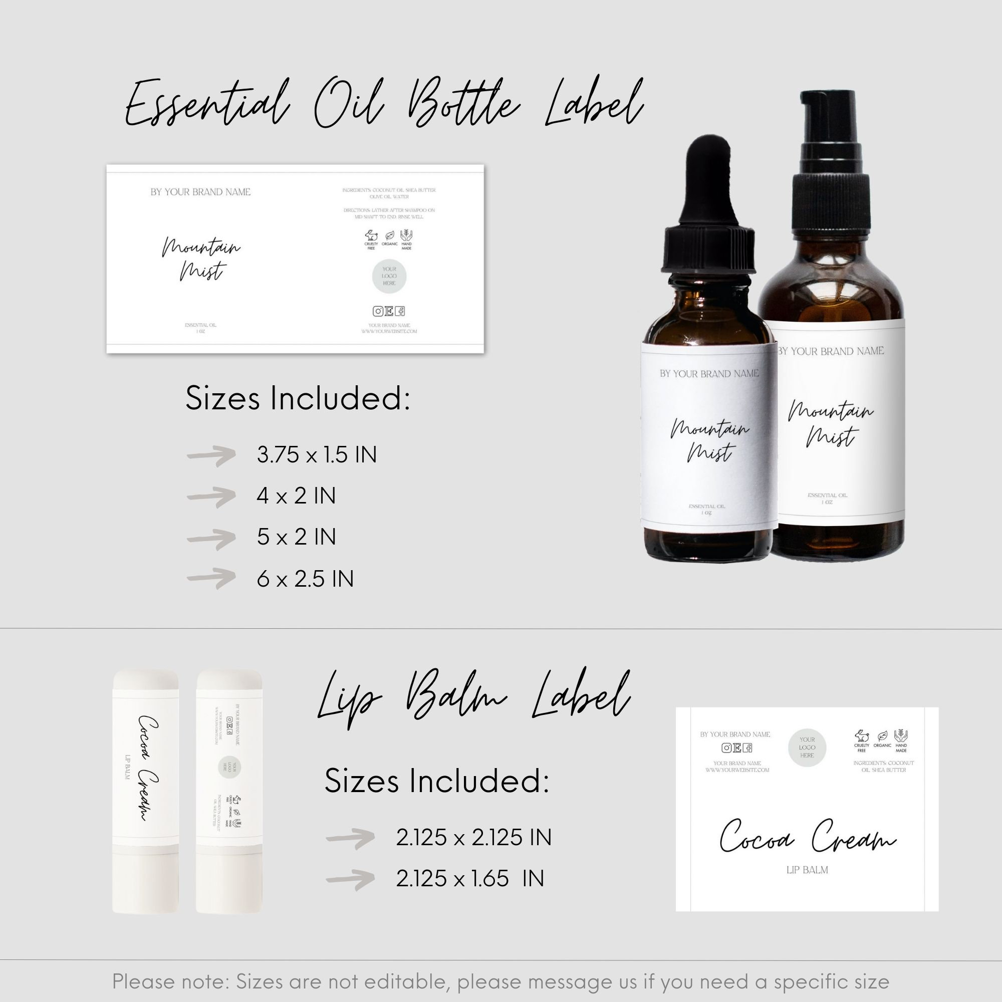 Minimal Cosmetic Label Template Skincare Product Label Sticker Canva ...