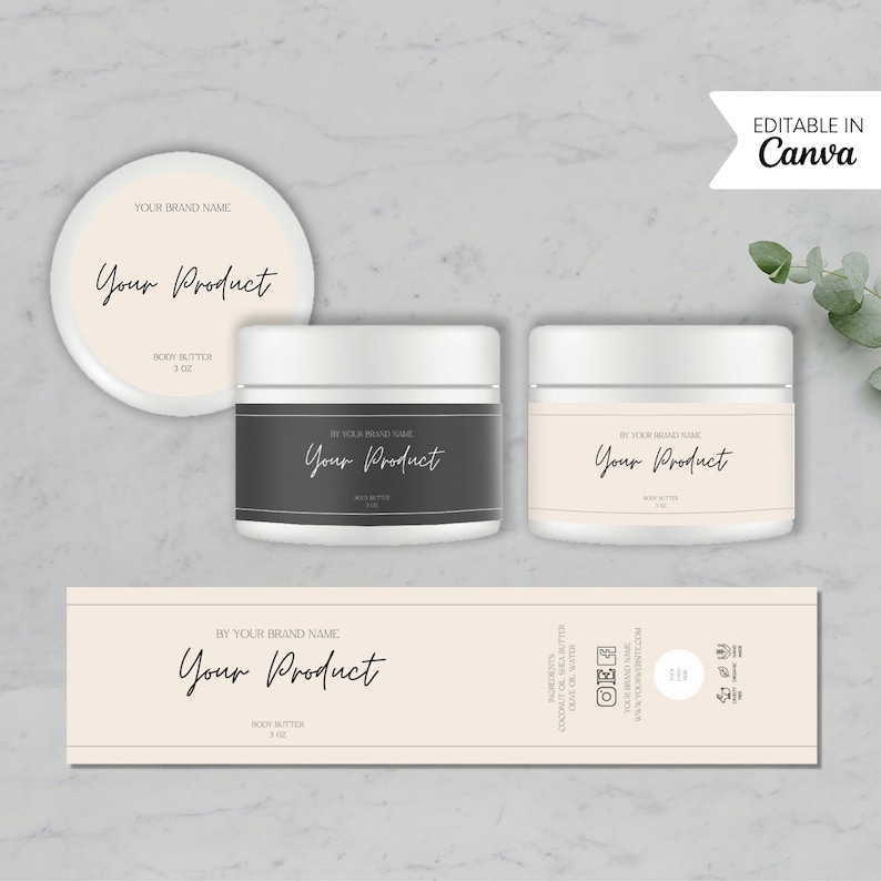 Minimal Label Template Minimalist Skin Care Label Canva Printable ...