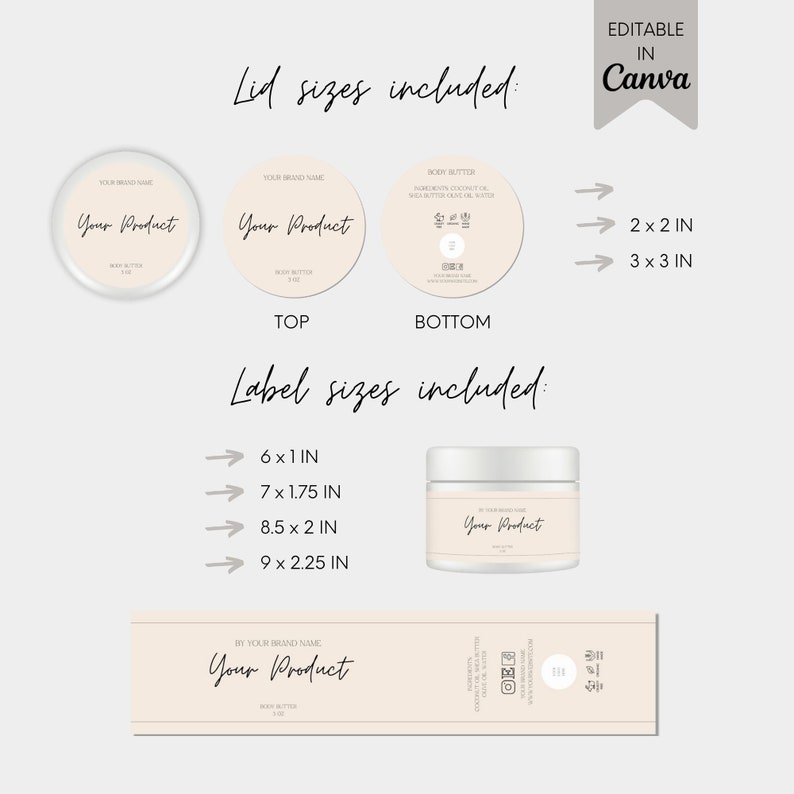 Minimal Label Template Minimalist Skin Care Label Canva Printable ...