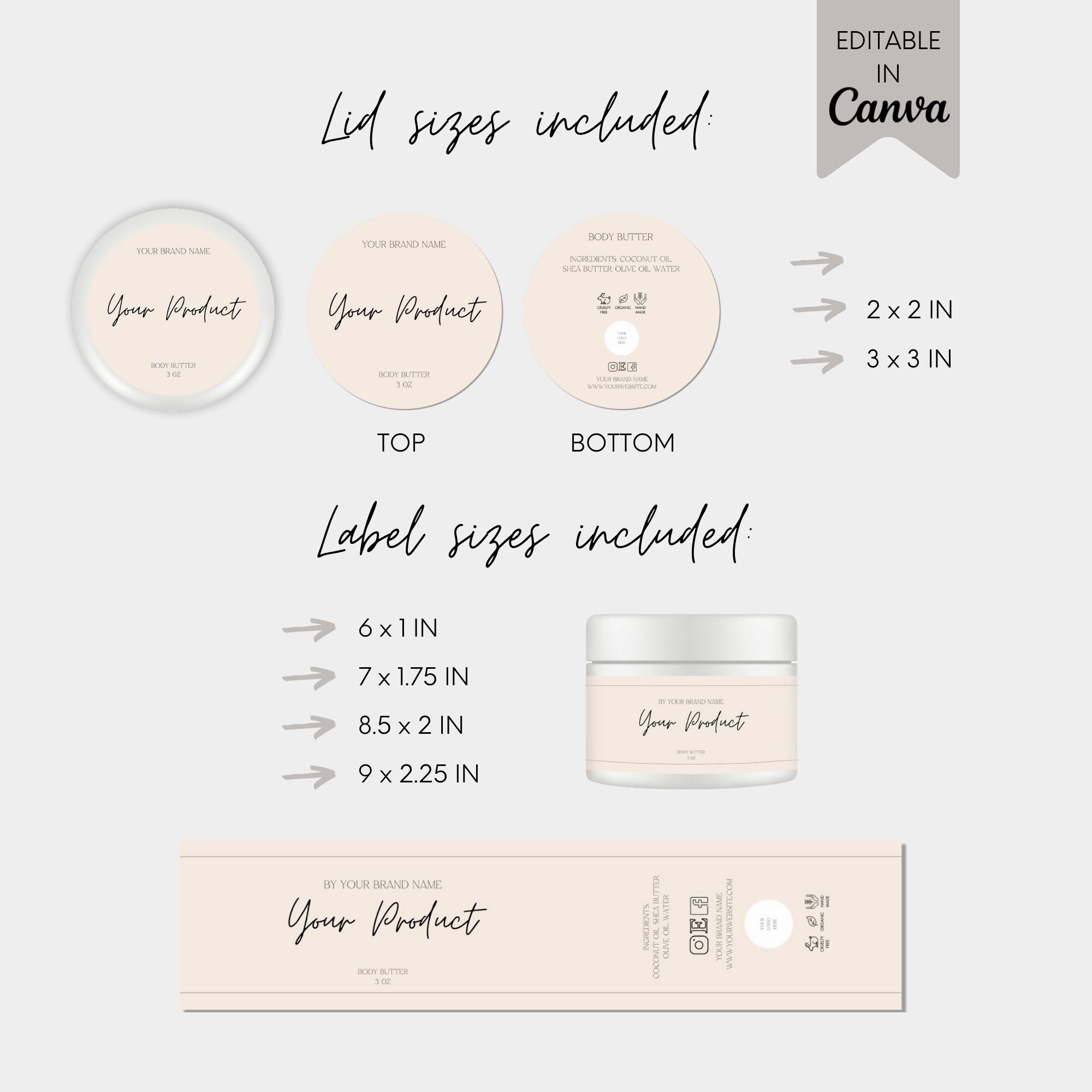 Minimal Label Template Minimalist Skin Care Label Canva Printable ...