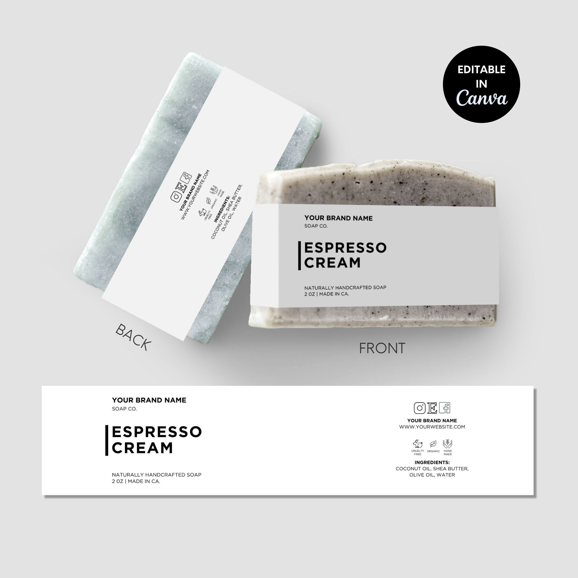 Minimal Soap Label Template Minimalist Soap Bar Label Canva Printable ...