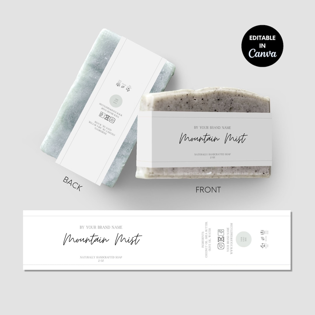 Minimal Soap Label Template Minimalist Soap Bar Label Canva Printable ...