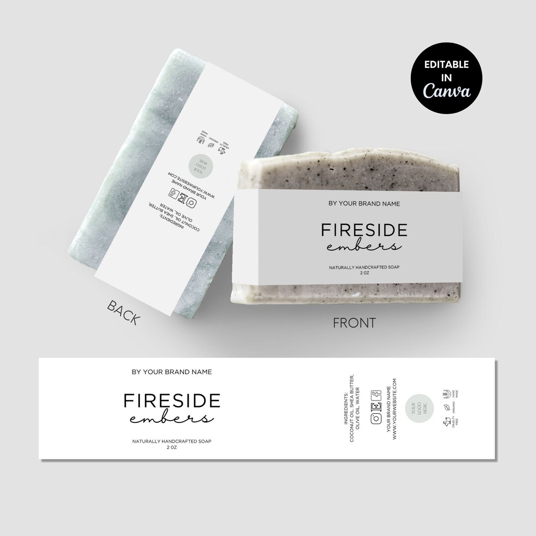 Minimal Soap Label Template Minimalist Soap Bar Label Canva Printable ...