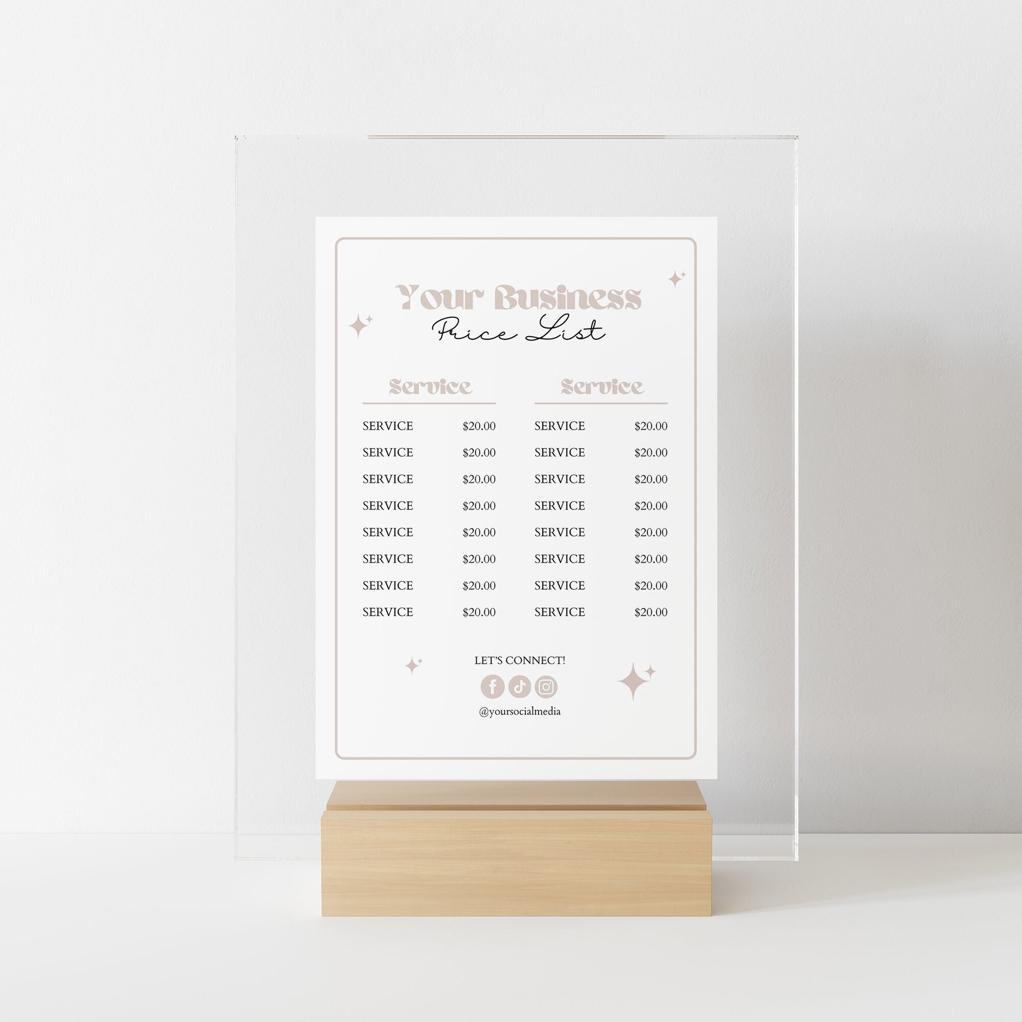 Price List Template, Editable Price List for Small Business, Canva ...
