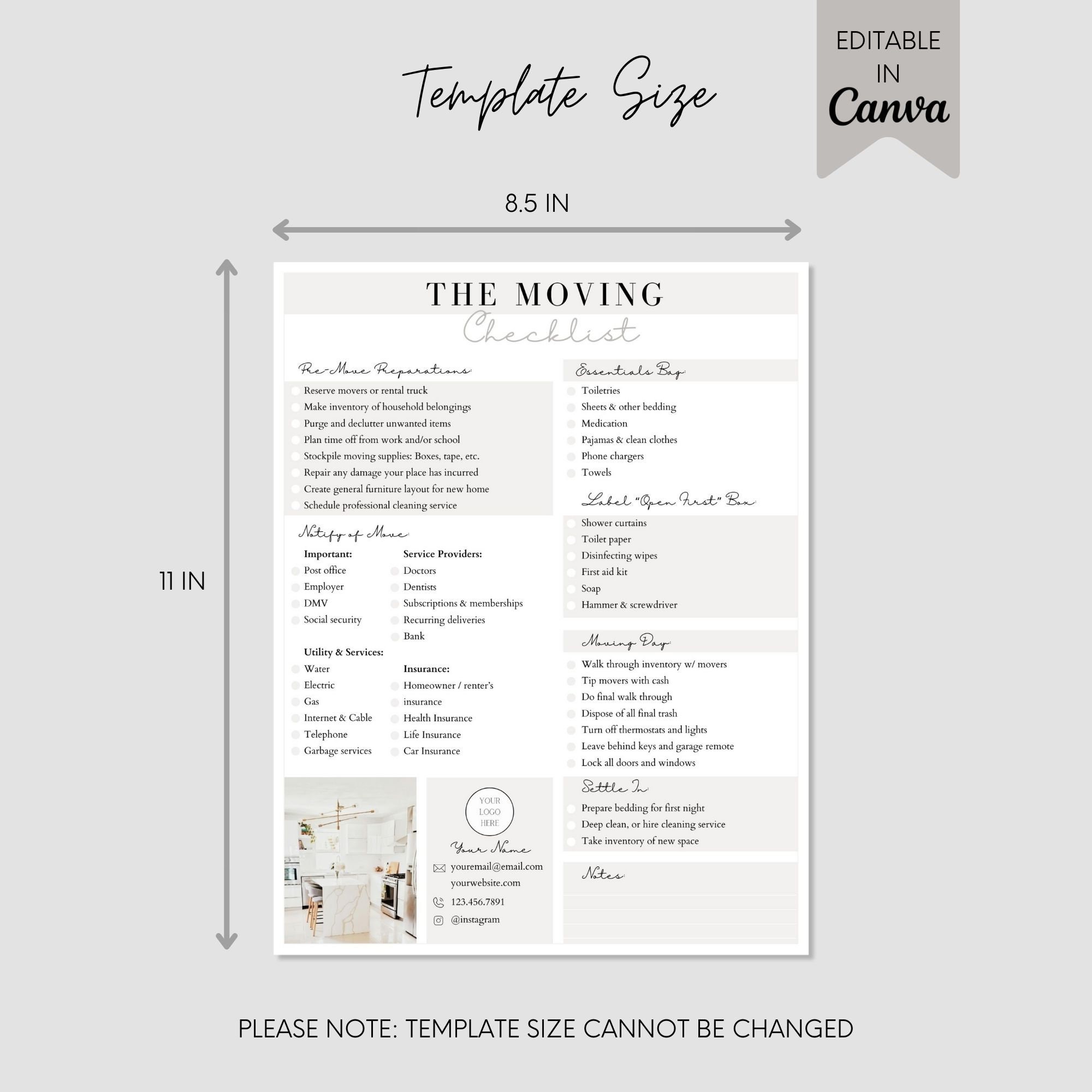 Real Estate Template, Real Estate Moving Checklist, Realtor Moving ...