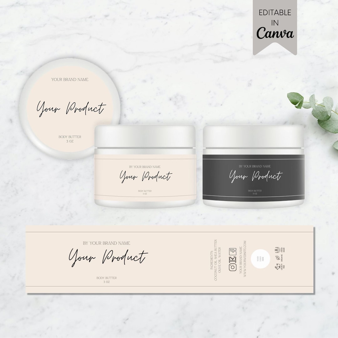 Minimal Label Template Minimalist Skin Care Label Canva Printable ...