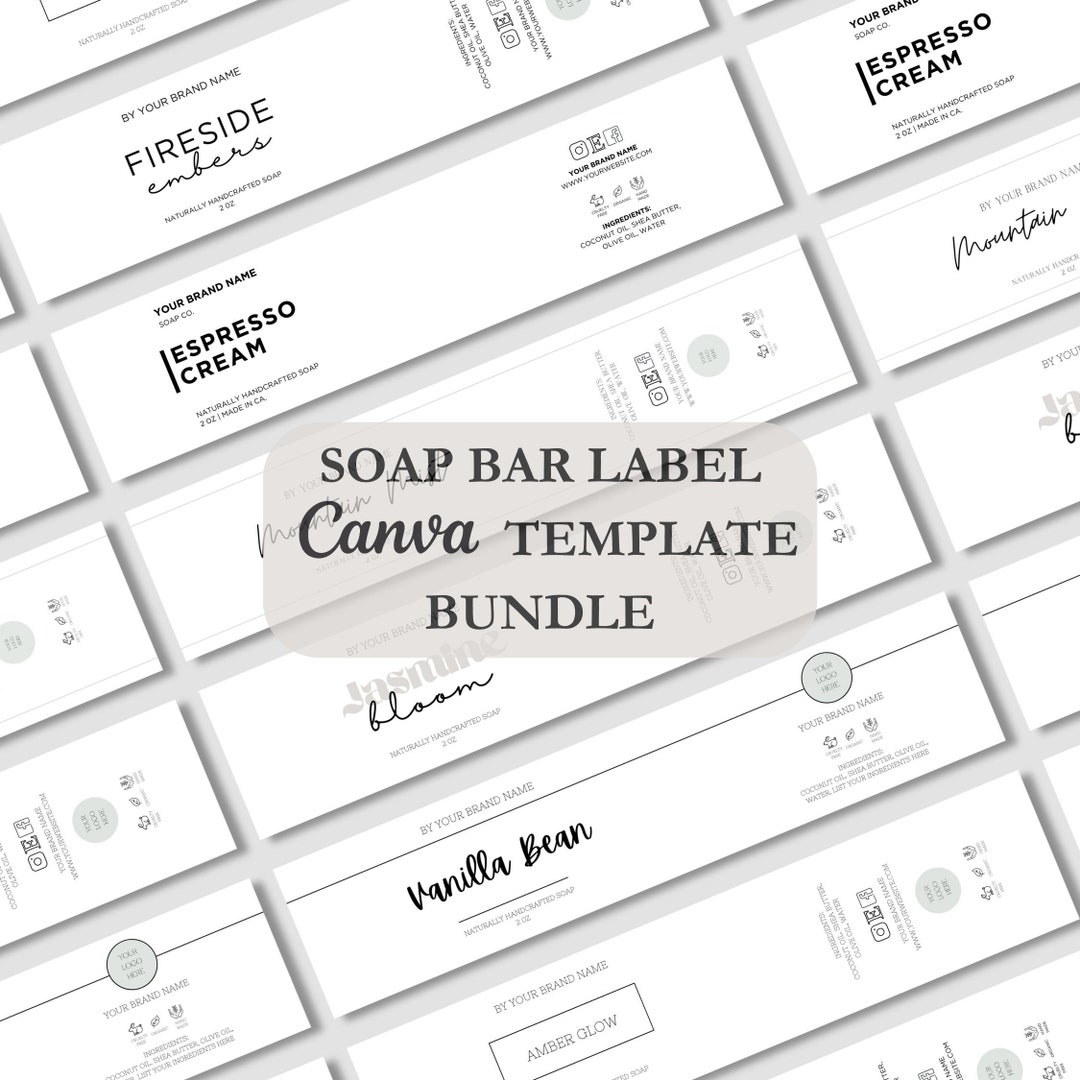 Minimal Soap Label Template Bundle Minimalist Soap Bar Label Canva ...
