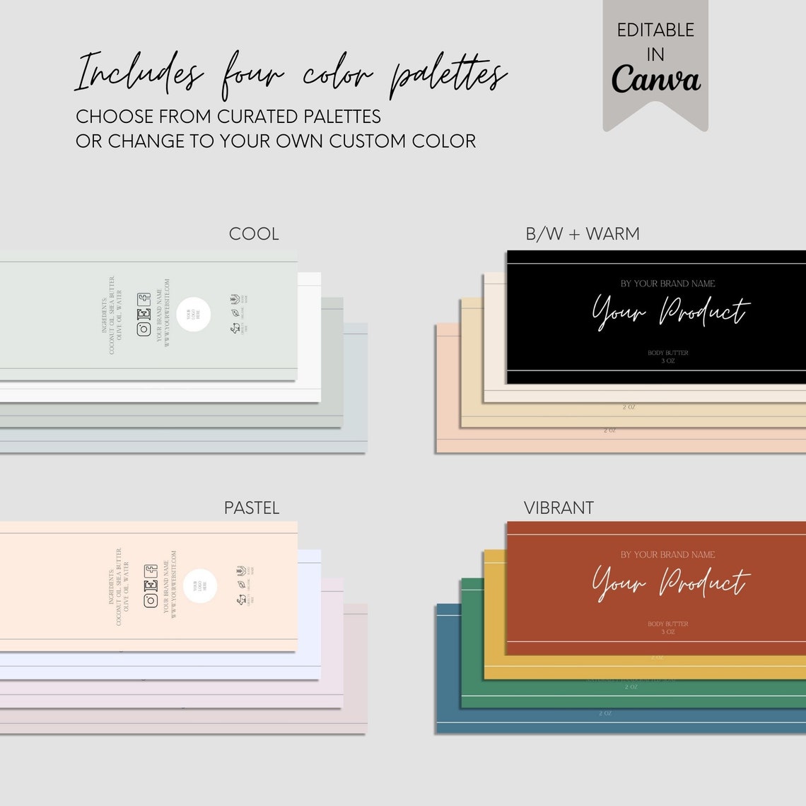 Minimal Label Template Minimalist Skin Care Label Canva Printable ...