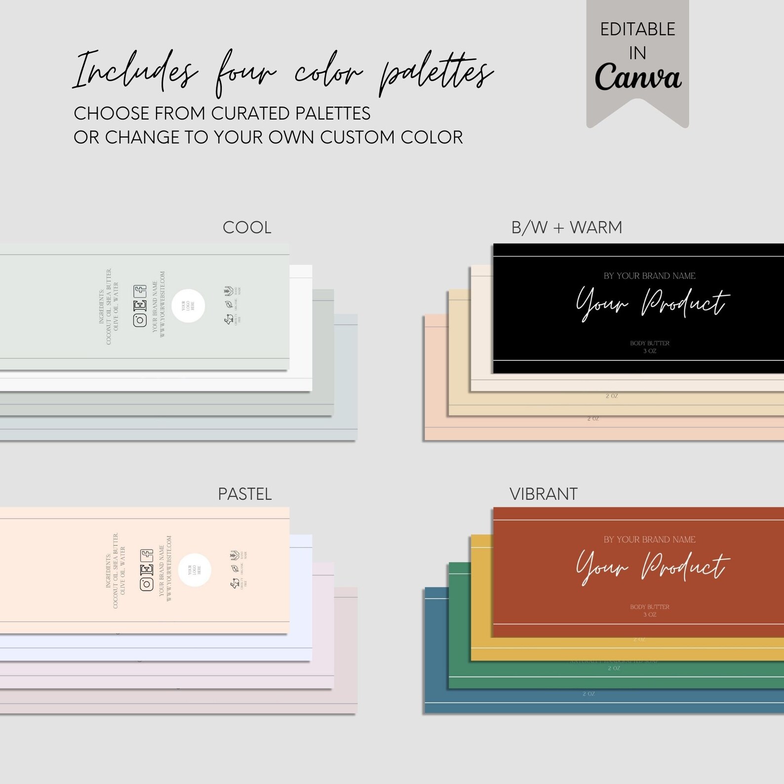 Minimal Label Template Minimalist Skin Care Label Canva Printable ...