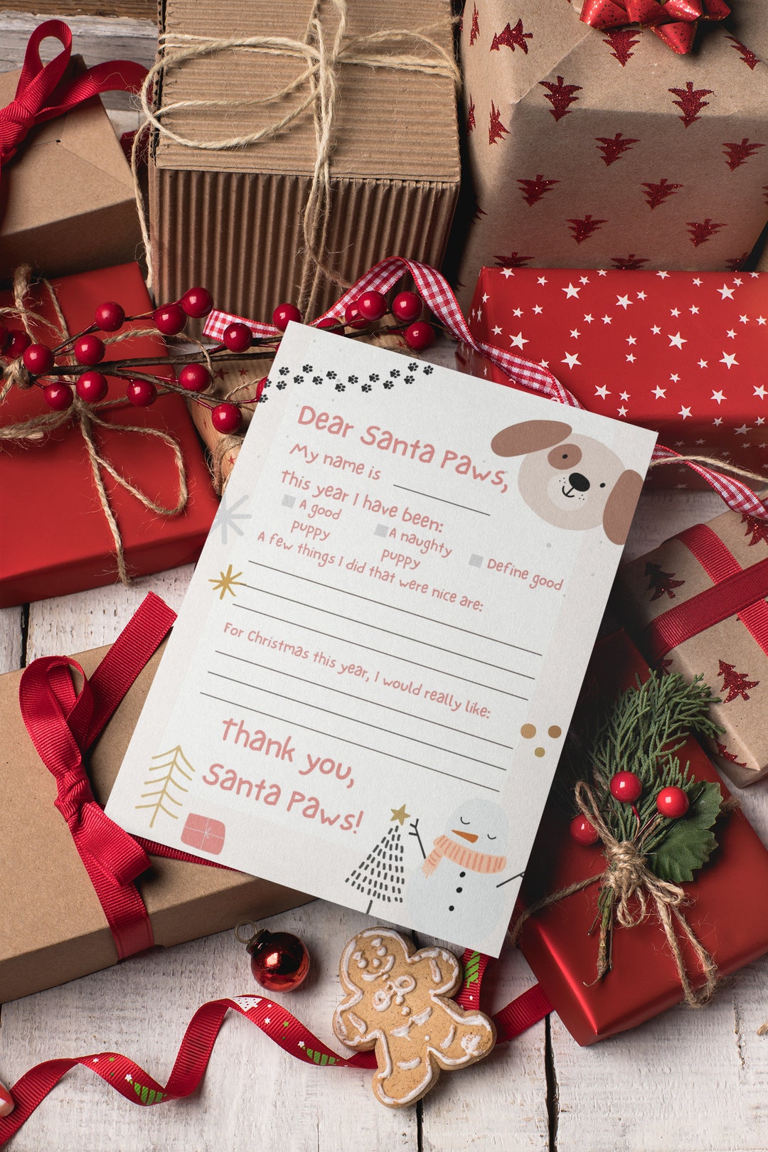 Santa Paws Letter From a Good Puppy - Etsy