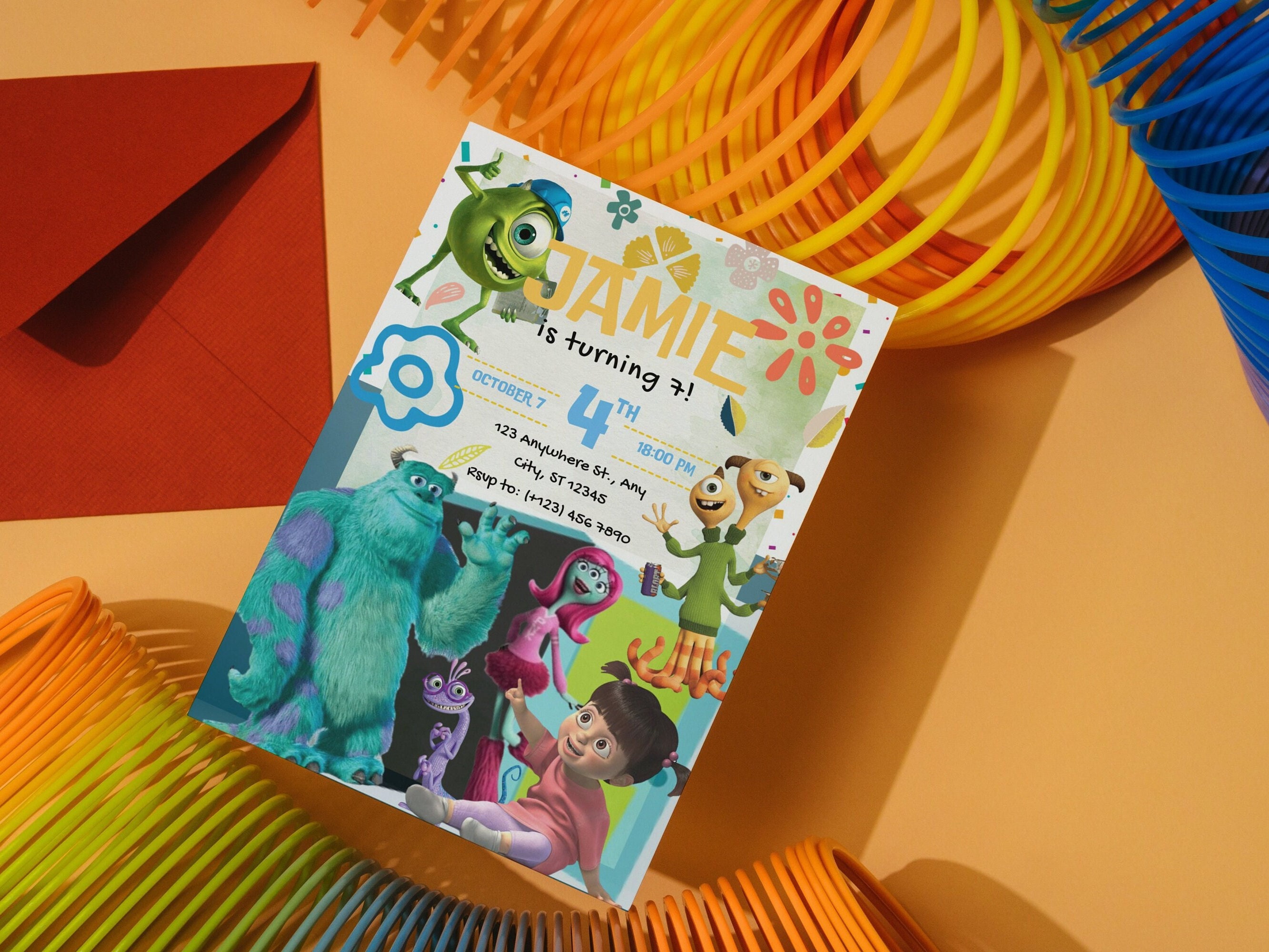 Editable Monsters Inc Birthday Invitation Template,monsters Inc ...