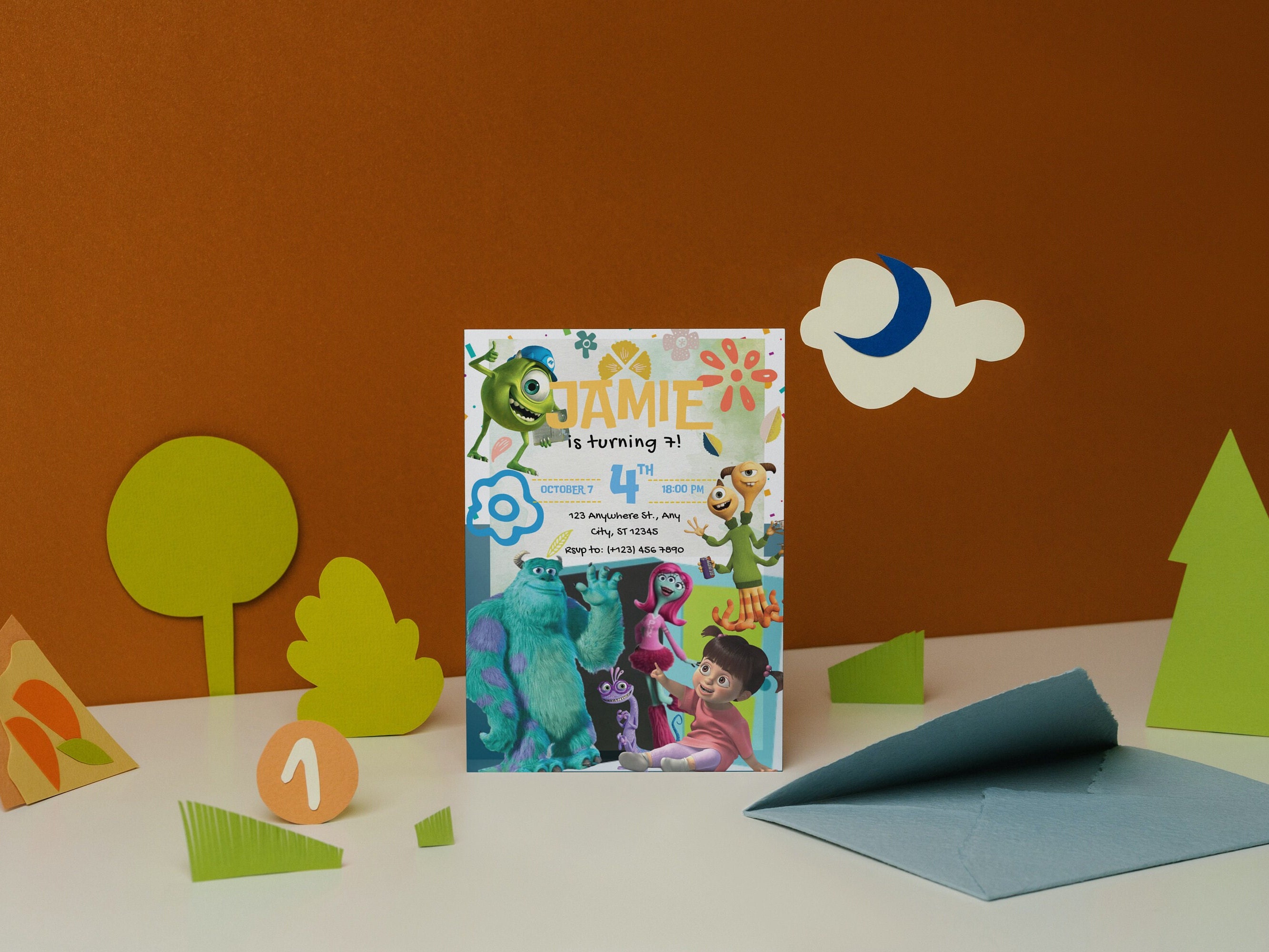 Editable Monsters Inc Birthday Invitation Template,monsters Inc ...