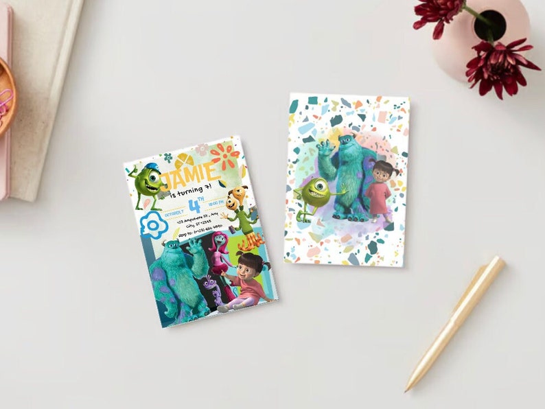 Editable Monsters Inc Birthday Invitation Template,monsters Inc ...