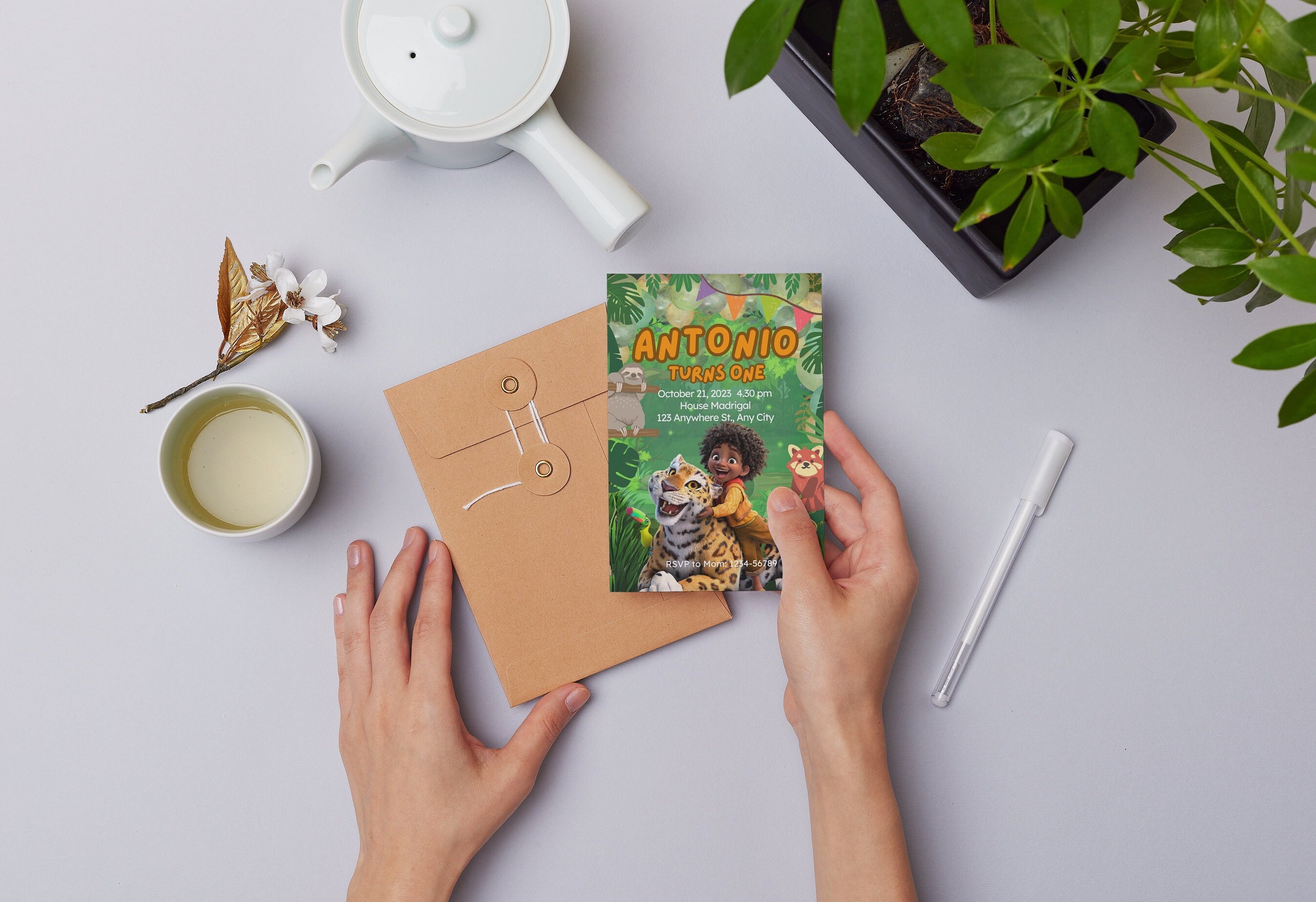 Editable Encanto Birthday Invitation Template, Jungle Forest Theme ...