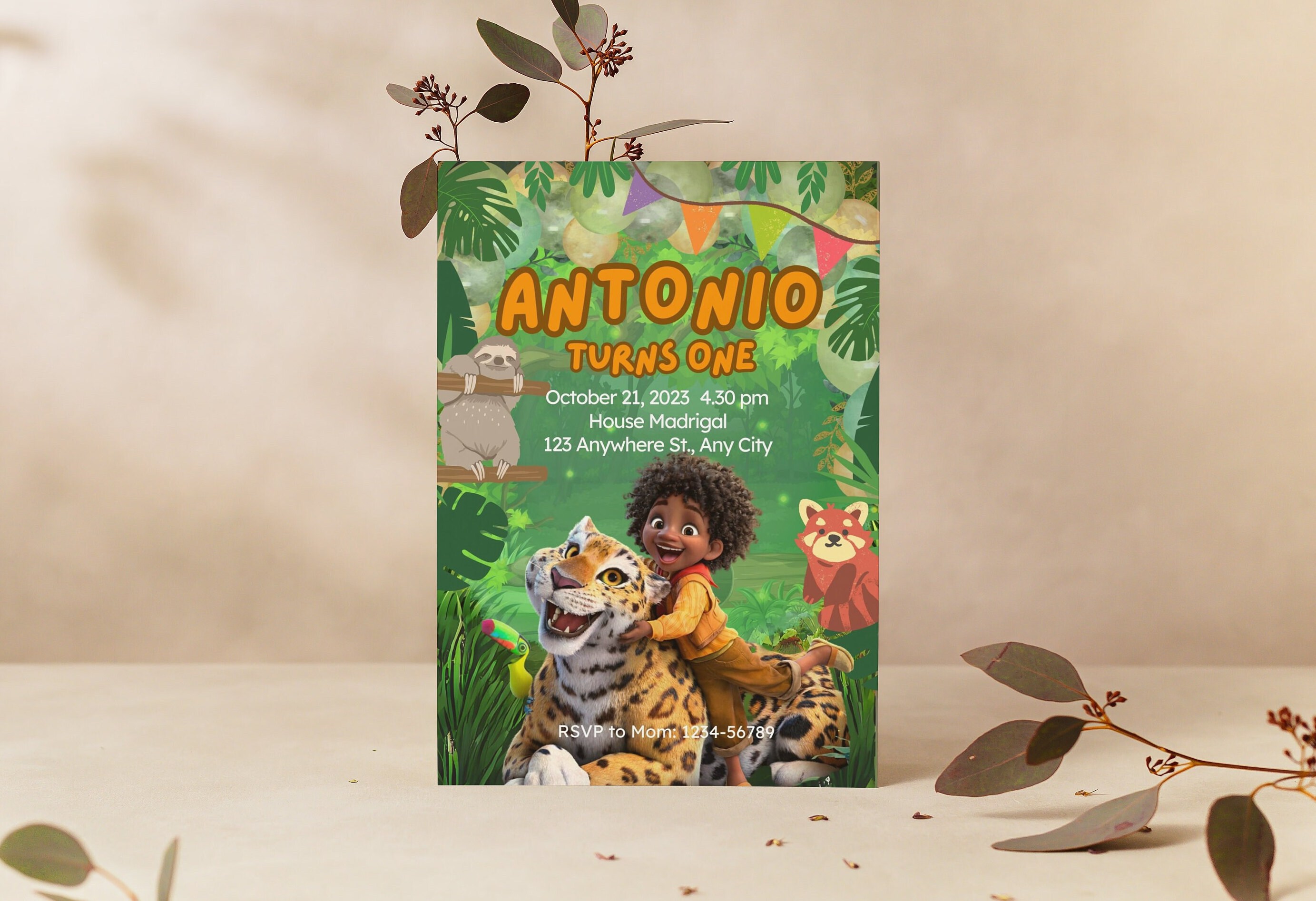 Editable Encanto Birthday Invitation Template, Jungle Forest Theme ...