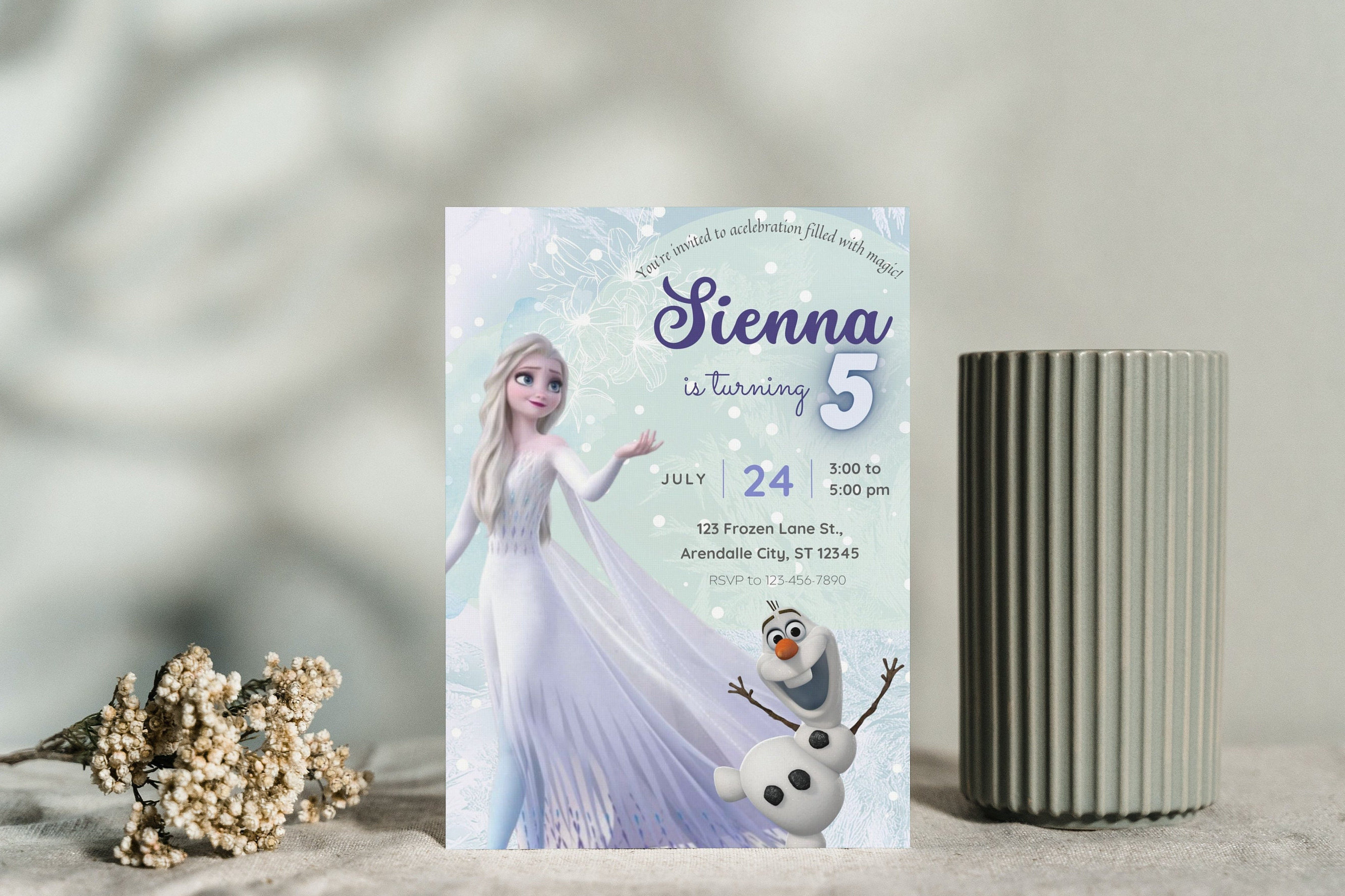 Editable Frozen Birthday Invitation Template, Princess Elsa Girl Evite ...