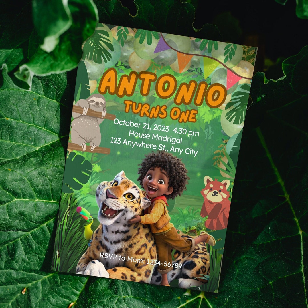 Editable Encanto Birthday Invitation Template, Jungle Forest Theme ...