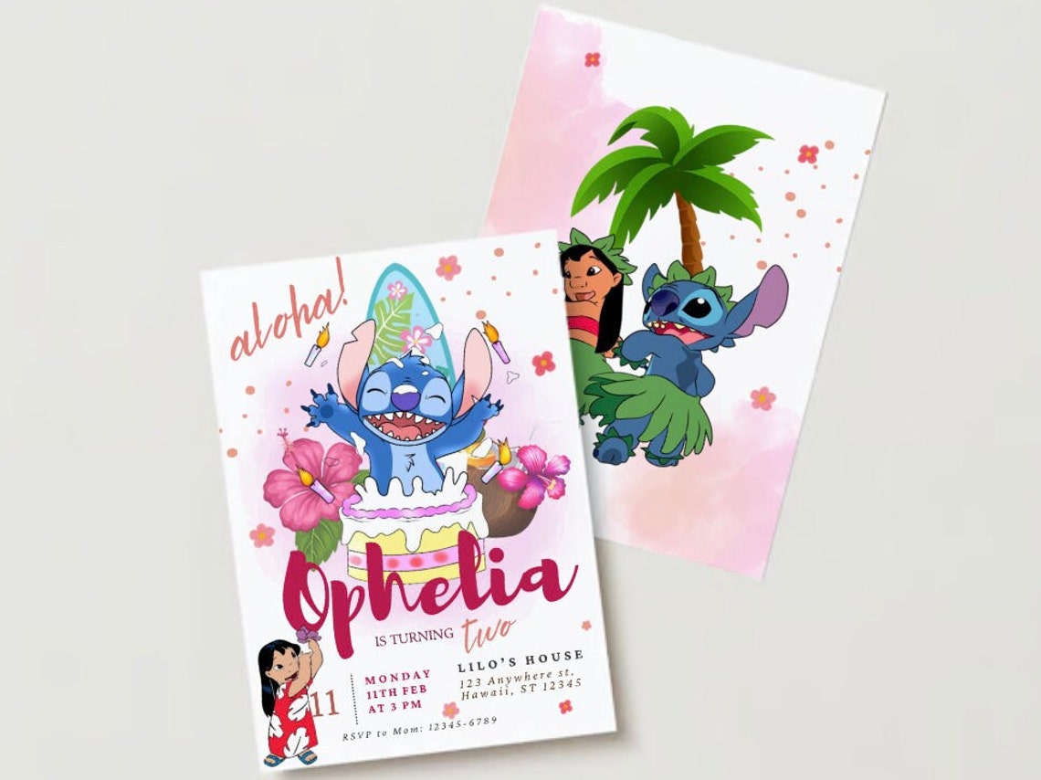 Editable Stitch Birthday Invitation Template, Stitch Invite, Stitch ...