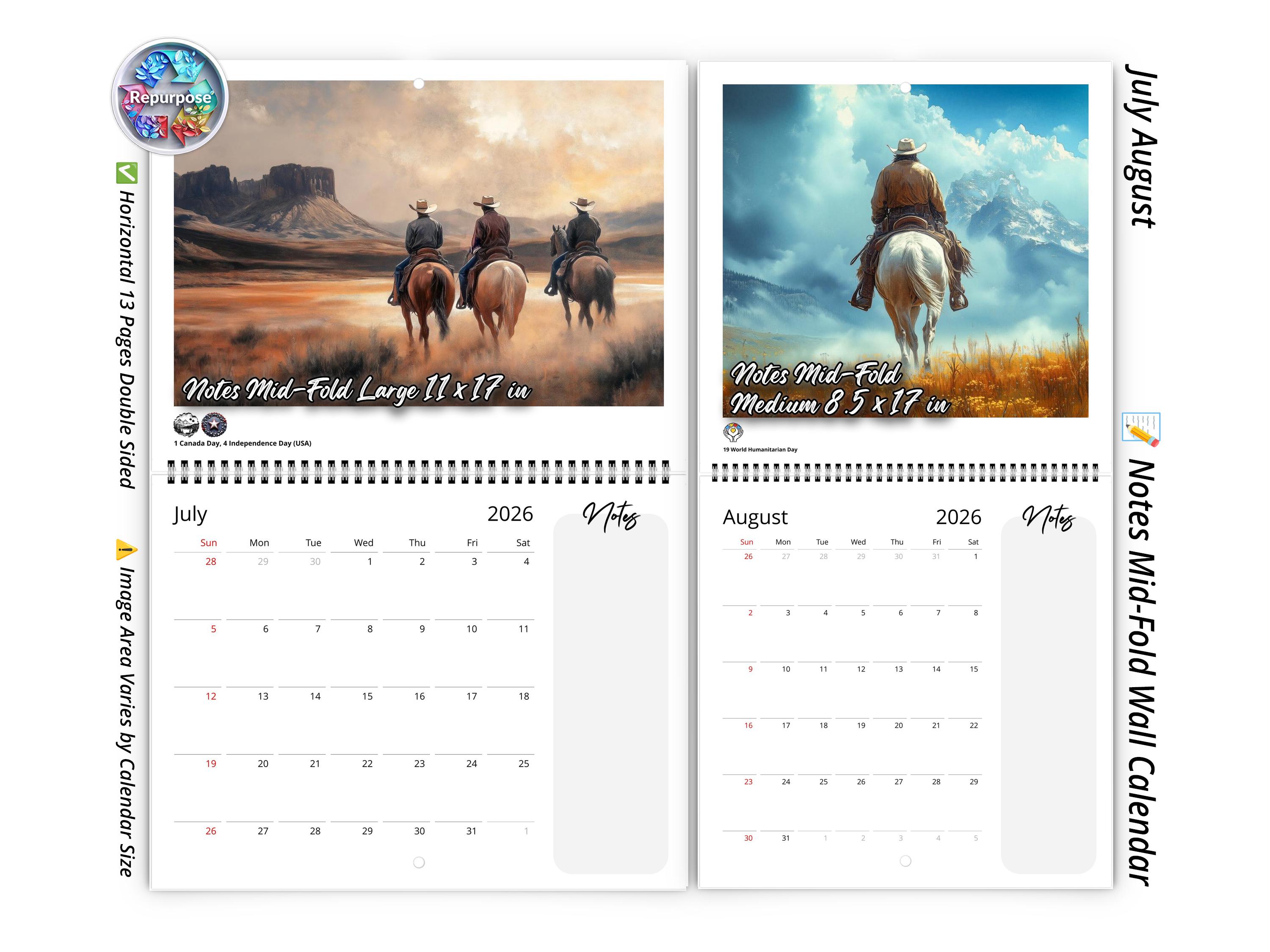 2026 Western Trails Wall Calendar by Kaleidoscope Artisan – Captivating ...