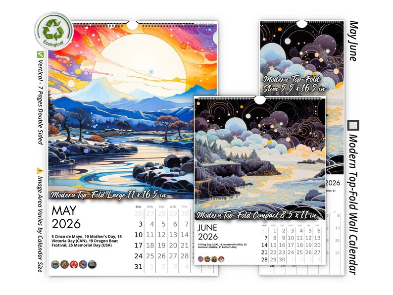 2026 Surreal Horizons Wall Calendar by Kaleidoscope Artisan – Mystical ...