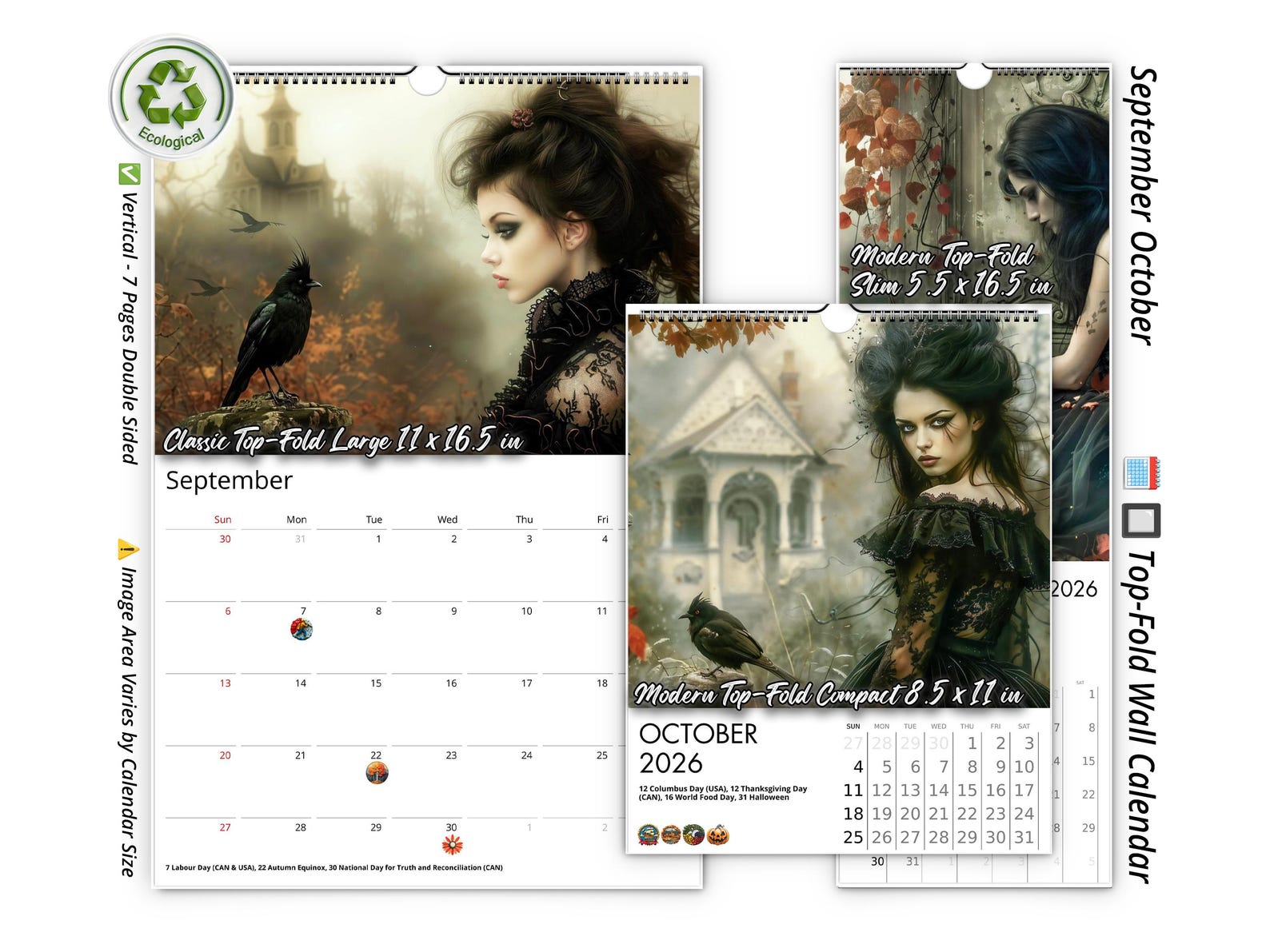 2026 Gothic Dream Wall Calendar by Kaleidoscope Artisan – Enigmatic ...
