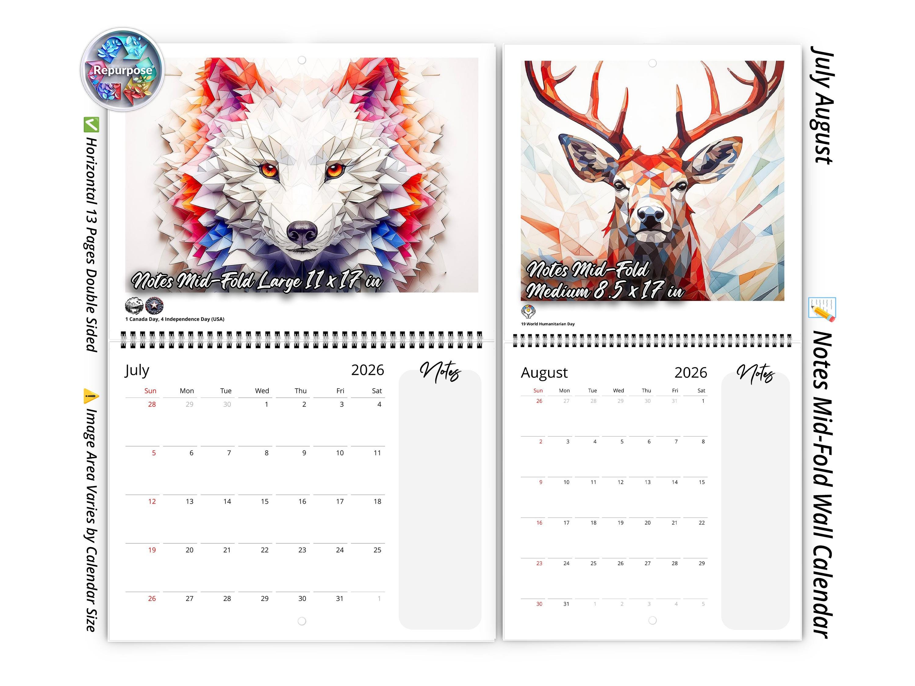 2026 Alaska Wildlife Wall Calendar by Kaleidoscope Artisan – Vibrant ...