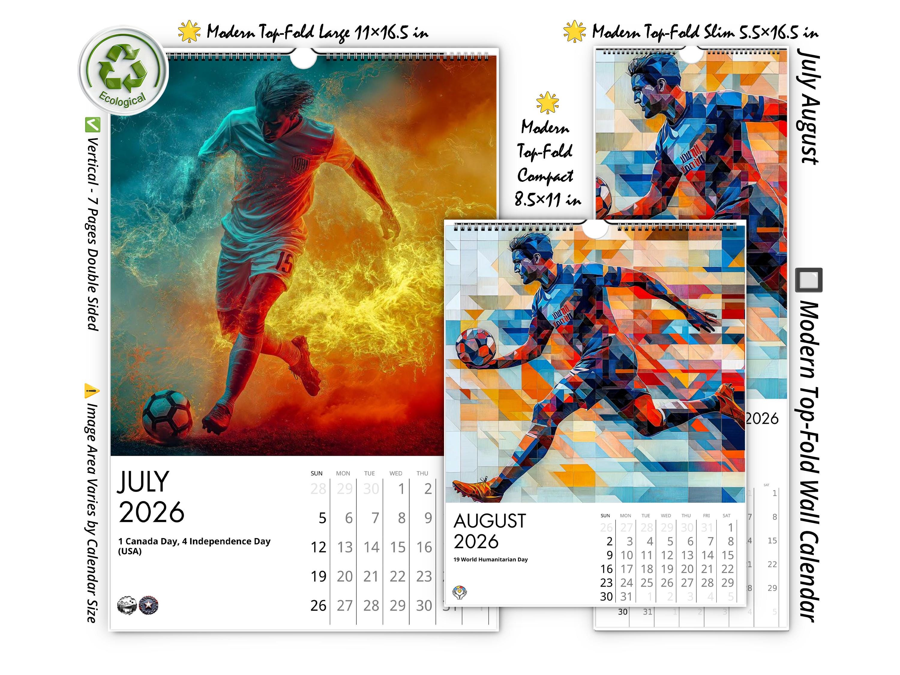 2026 Artistic Soccer Wall Calendar by Kaleidoscope Artisan – Dynamic ...