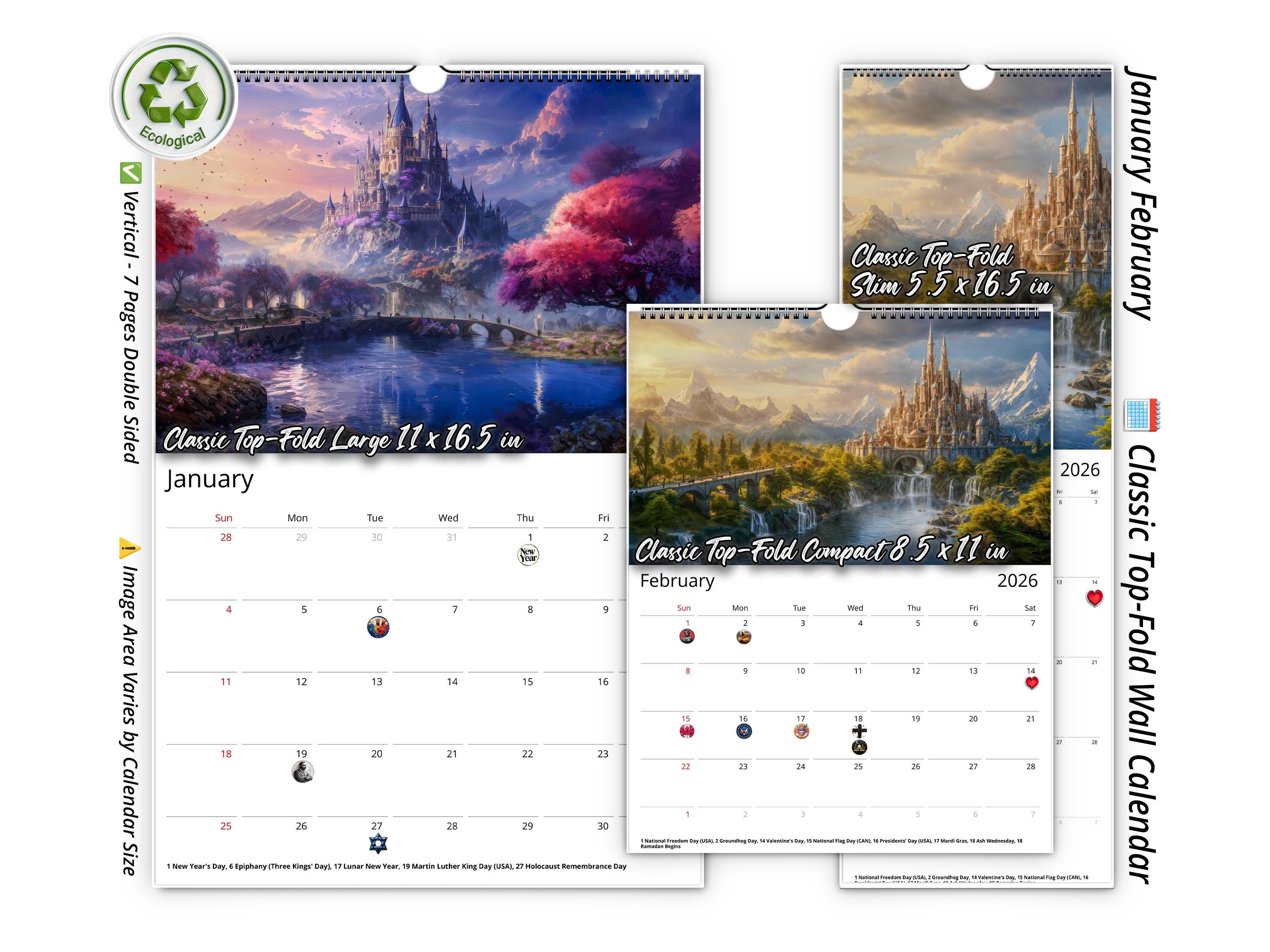 2026 Enchanted Realms Wall Calendar by Kaleidoscope Artisan – Fantasy ...