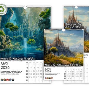2026 Enchanted Realms Wall Calendar by Kaleidoscope Artisan – Fantasy ...