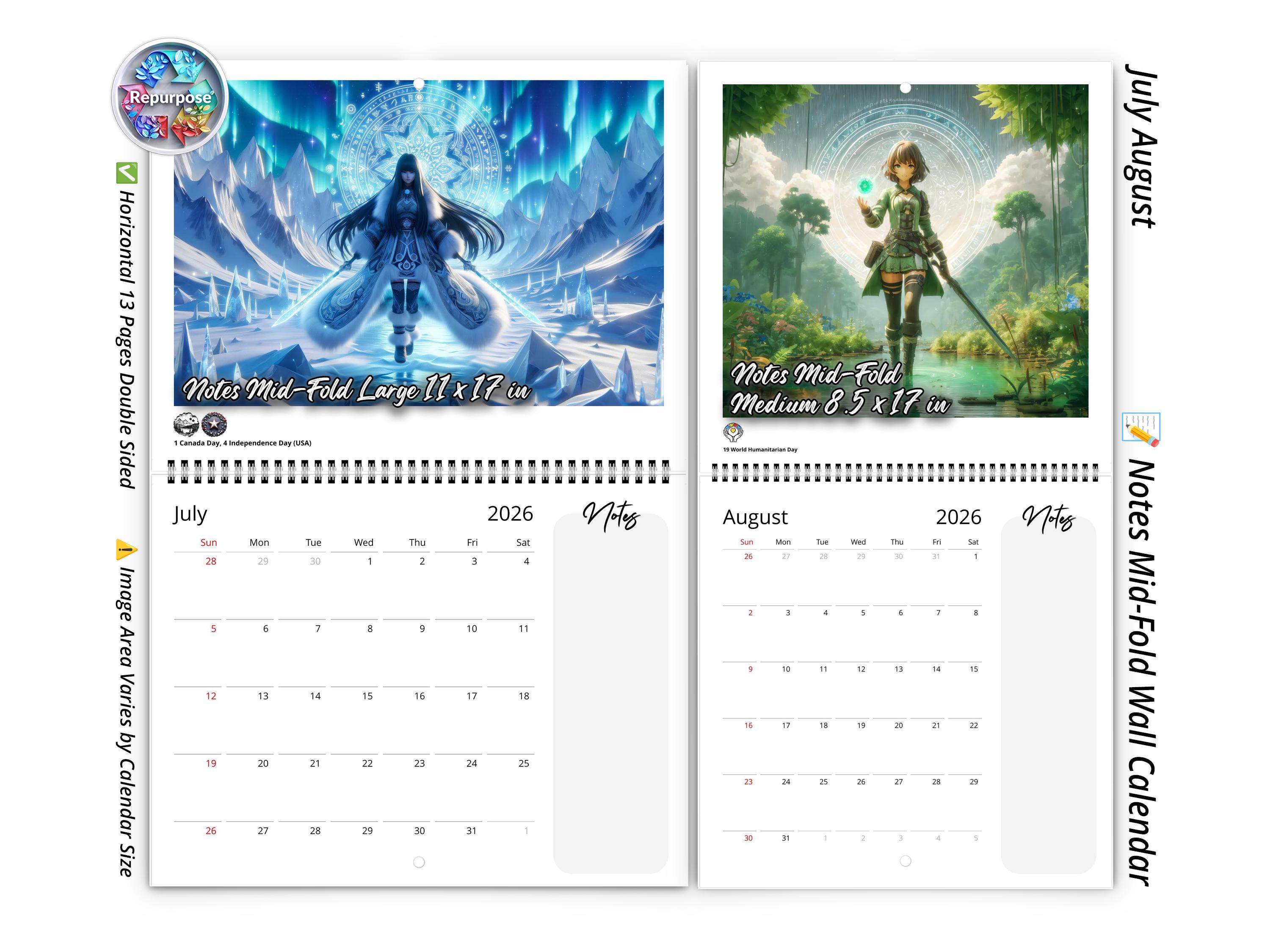 2026 Anime Horizons Wall Calendar by Kaleidoscope Artisan – Ethereal ...