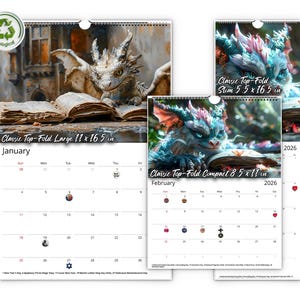 2026 Dragon Books Wall Calendar by Kaleidoscope Artisan – Magical ...