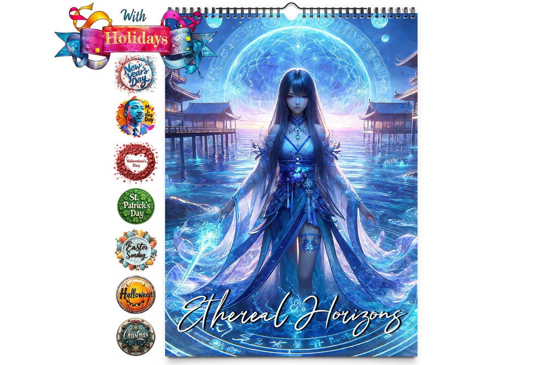 2025 Ethereal Horizons Wall Calendar by Kaleidoscope Artisan Anime ...
