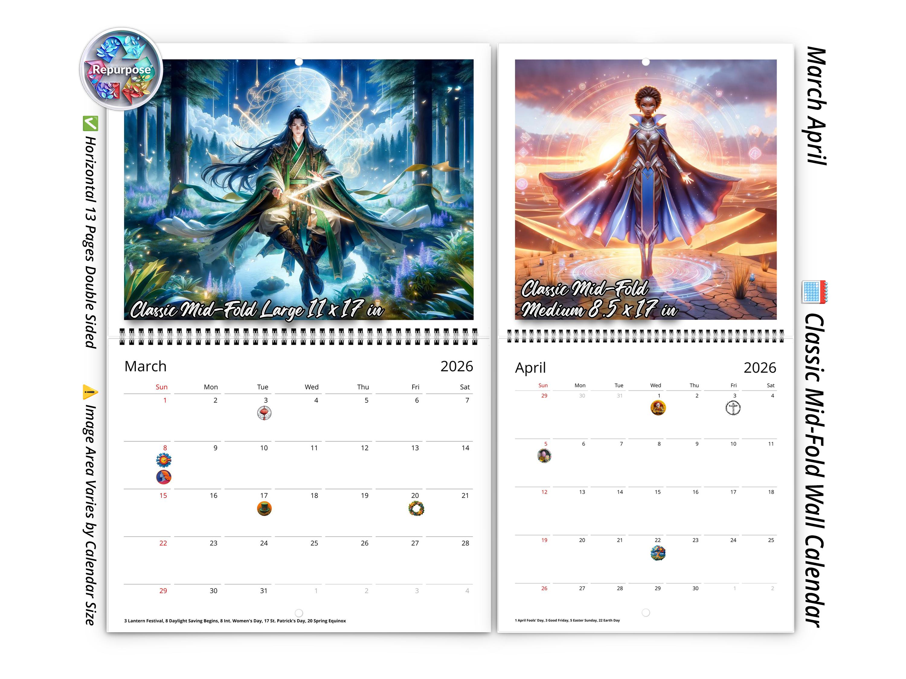 2026 Anime Horizons Wall Calendar by Kaleidoscope Artisan – Ethereal ...