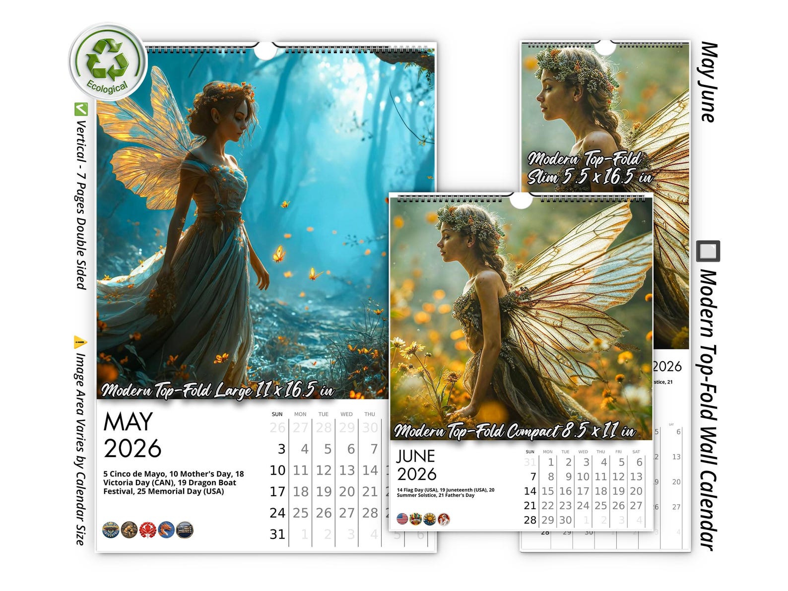 2026 Fairy Wall Calendar by Kaleidoscope Artisan – Magical Fantasy Art ...