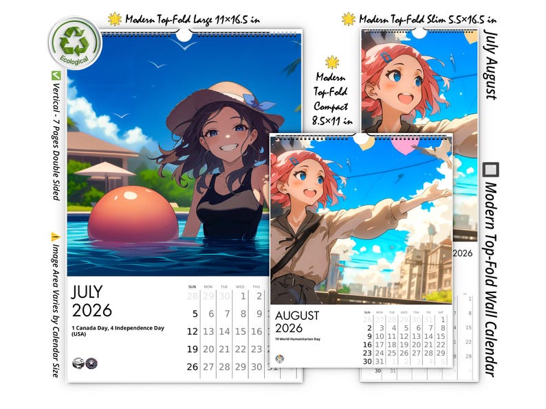 2026 Anime Life Wall Calendar by Kaleidoscope Artisan – A Year of ...