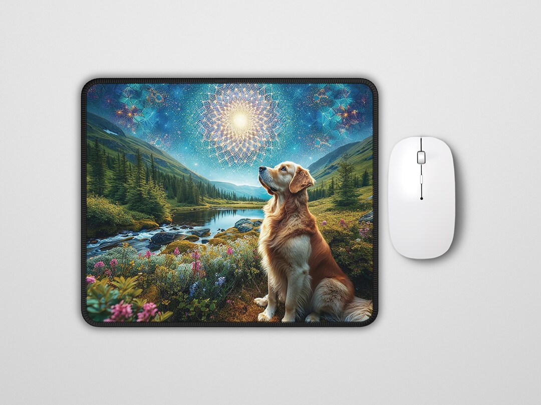 Kaleidoscope Artisan Gaming Mouse Pad Golden Retriever Twilight - Etsy