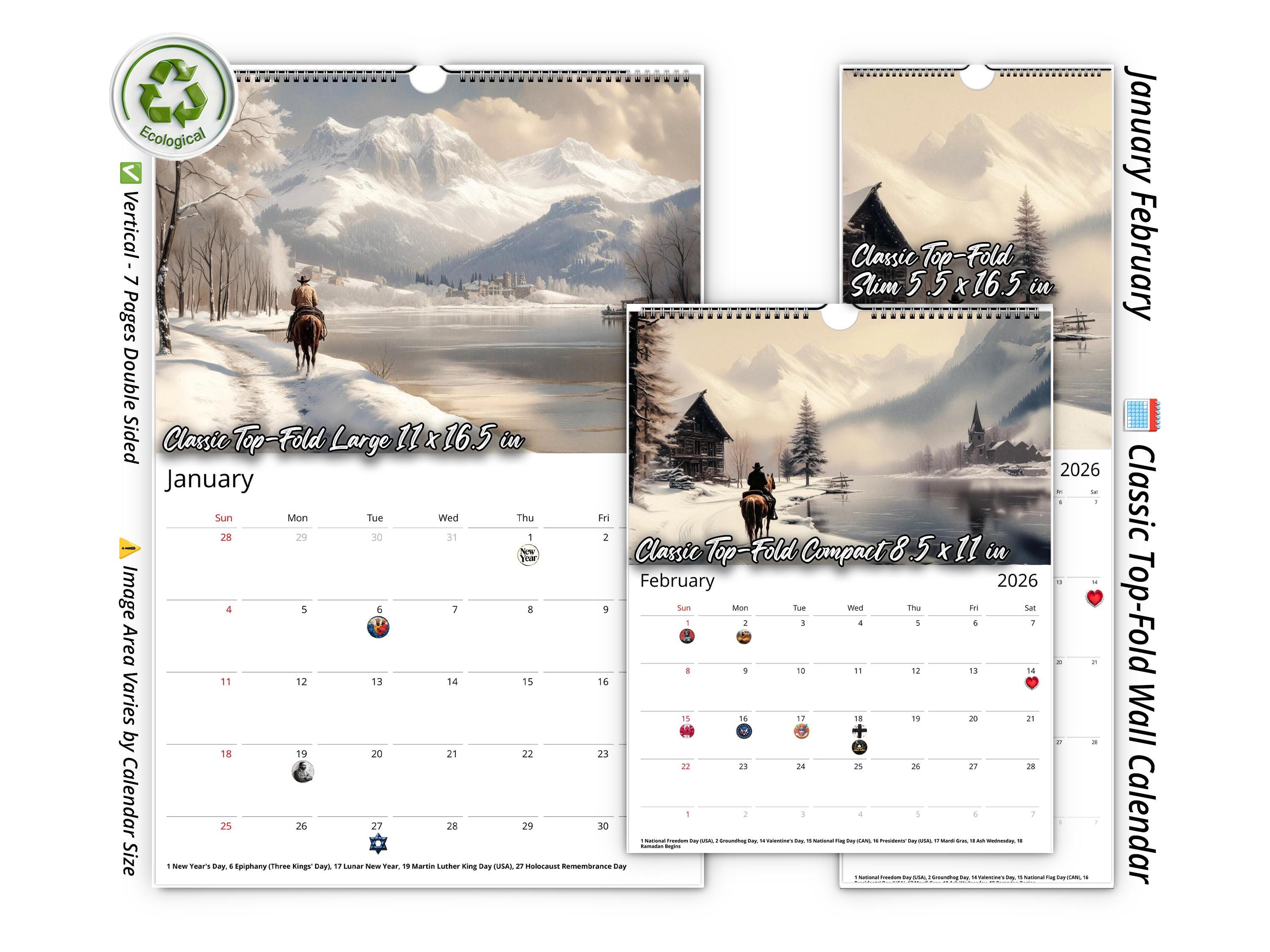 2026 Western Trails Wall Calendar by Kaleidoscope Artisan – Captivating ...
