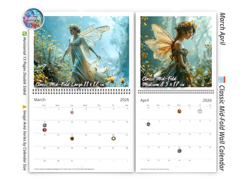 2026 Fairy Wall Calendar by Kaleidoscope Artisan – Magical Fantasy Art ...