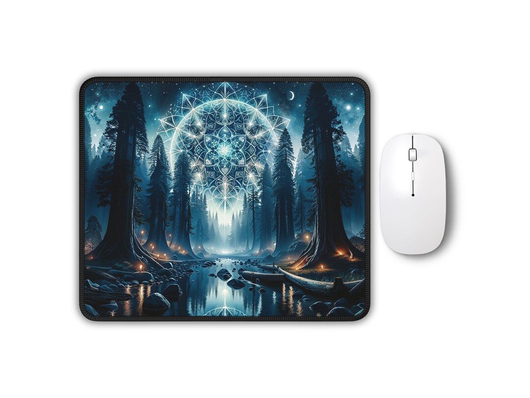 Kaleidoscopic Artisan Gaming Mouse Pad Forest Night - Etsy