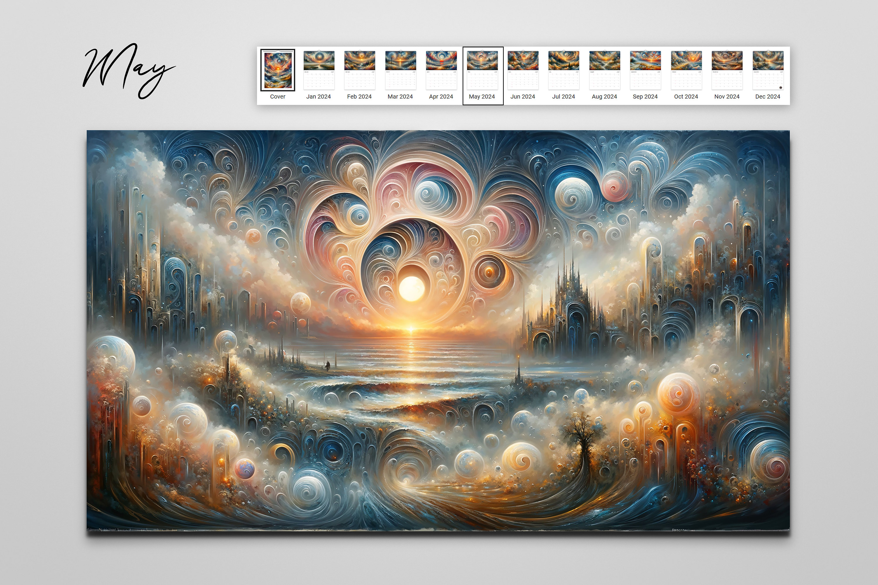 Kaleidoscope Artisan Wall Calendar 2024 Edge of Eternity - Etsy