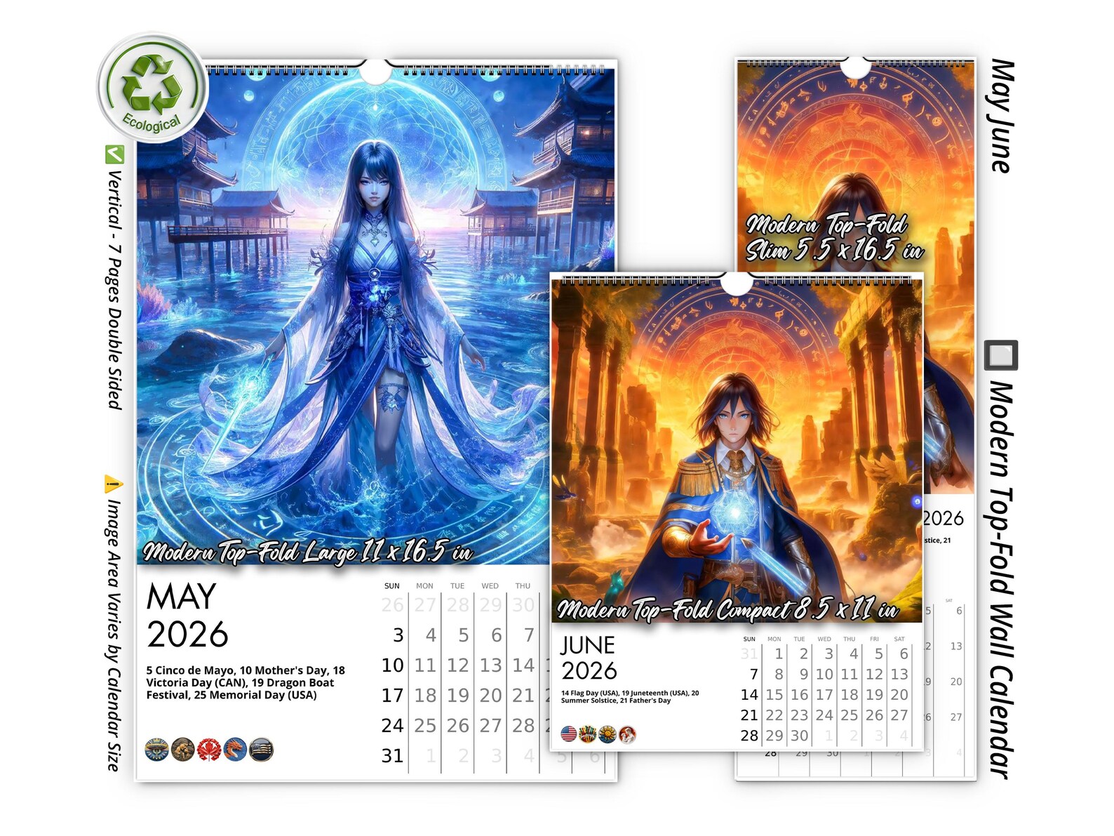 2026 Anime Horizons Wall Calendar by Kaleidoscope Artisan – Ethereal ...