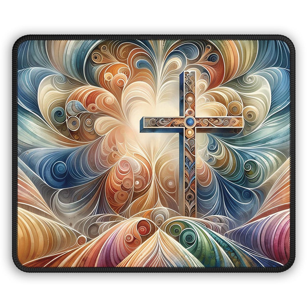 The Cross in Abstract Harmony Gaming Mouse Pad by Kaleidoscope Artisan ...